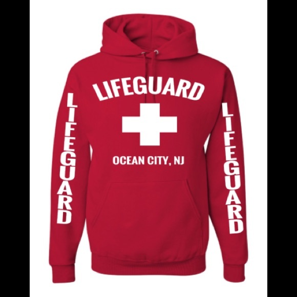 Tops | Lifeguard Red Hoodie | Poshmark